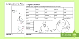 Continents and Countries Worksheet | SESE Geography