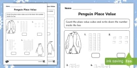 Penguin Place Value Worksheet | F-2 Maths Resources - Twinkl