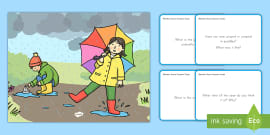 Cause and Effect Scene and Question Cards (teacher made)