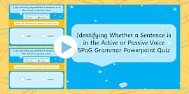 Active and Passive Voice KS2 - Warm-up PowerPoint