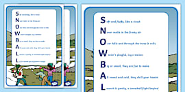 Snowball Acrostic Poem Template