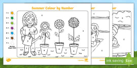 Summer Colour by Number Activity (teacher made) - Twinkl