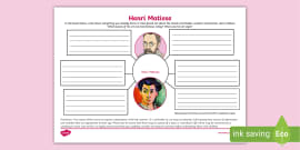Henri Matisse Fact File Template,Henri Matisse - Twinkl