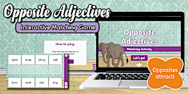 Opposites Interactive Matching Activity