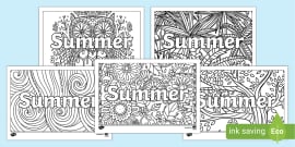 Summer mindfulness colouring pages | Easy to print | Twinkl