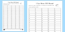 100 Days of Learning Worksheet / Worksheet