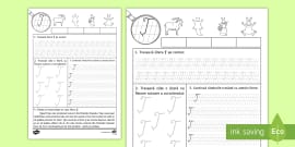 Trasarea literei „D” de mână - Fișă de activitate