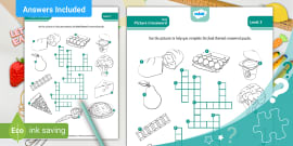 Food Picture Crossword Puzzle - AL - Kids - Twinkl Puzzled