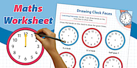 Intermediate Phase Maths - Clock Faces - Worksheet
