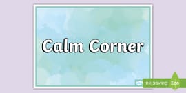 Light Blue Watercolour Calm Corner Display Poster - Twinkl