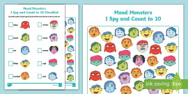 😊 Emoji Emotions I Spy and Count Activity to 10 - Twinkl