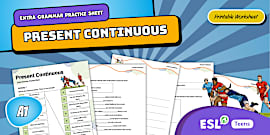 ESL Present Continuous Board Game for Teens