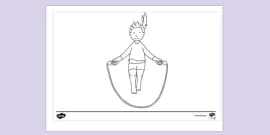 FREE! - Child Skipping With A Rope Colouring Sheet
