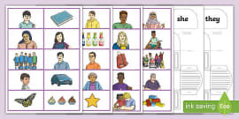 He, She, They And It - Pronoun Picture Cards (teacher made)