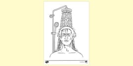 FREE! - Washing Hair Shower Colouring | Colouring Sheets