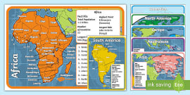 Continents Fact File Templates | Continents Worksheets