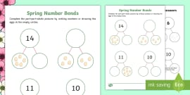 👉 Part-Whole Number Bonds to 10 Activity (teacher made)