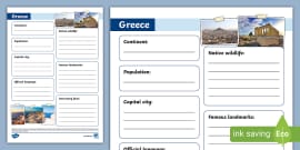 KS1 Greece Fact File (teacher made) - Twinkl