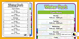 Water Park Dramatic Play Price List Sign - Twinkl