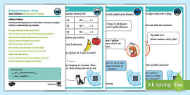 KS1 Addition Word Problems Challenge Cards - Maths Resources