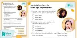 Y1 The Human Body Activity Sheet (teacher made) - Twinkl