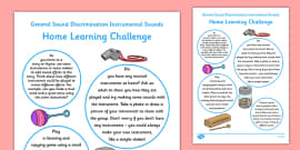 Letters and Sounds Phase 1 EYFS Home Learning Challenge Sheet