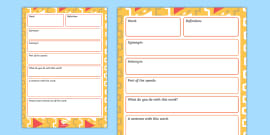 Vocabulary Map (teacher made) - Twinkl