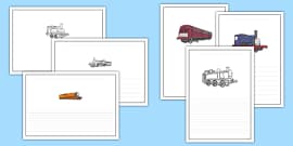 Train Template Writing Frame, Trains (teacher made) - Twinkl