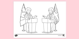 Debate Podium Colouring Sheets | Colouring Pages
