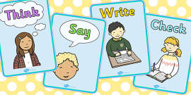 Think Say Write Check Group and Table Signs (teacher made)