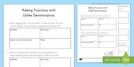 Adding Tenths and Hundredths Fractions Activity - Twinkl