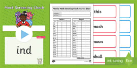 Year 1 Phonics Screening - Phonics Test Preparation - Twinkl