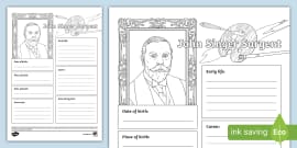 Walt Disney Fact File Template (teacher made) - Twinkl