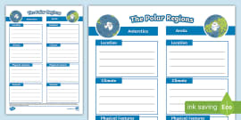 Polar Regions Fact File Template, The Polar Regions - Twinkl