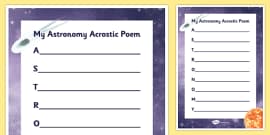 Space and Earth Acrostic Poem - Astronomy Resources - Years 3-6