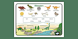 Dinosaur Verbs Word Mat