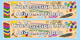 Writing Area Sign Welsh (teacher made) - Twinkl