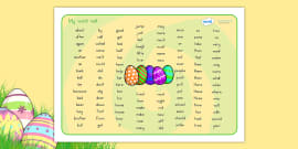 Easter Word Mat (Hecho por educadores) - Twinkl