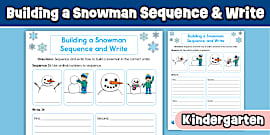 Prekindergarten Life Cycle of a Snowman Sequence Cut and Paste Worksheet