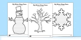 Winter Shape Poem – Poetry Templates – Twinkl - Twinkl