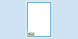FREE! - Simple Blank Beach Ball Page Border | Page Borders | Twinkl