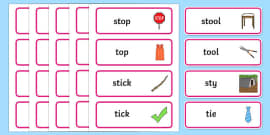 'sk' and 'k' Near Minimal Pair Word Cards - Twinkl