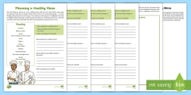 Healthy Living Diary Record Sheet (teacher made)