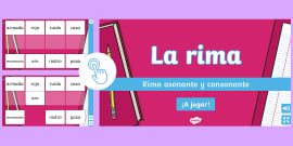 Actividad: Juego de las rimas (teacher made)