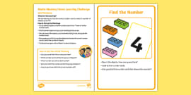 EYFS Maths Mastery Counting Home Learning Challenge: Talk About a Number