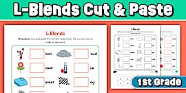 First Grade Beginning Consonant L Blend Worksheets