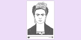 Frida Kahlo Colouring Page PDF – Learning Resource