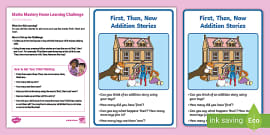 👉 Addition First, Now and Then Stories Activity