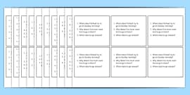 Skellig Chapters 41 - 46 Question Cards (teacher made)