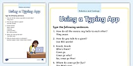 KS1 Tablet Typing Practice Activity Pack